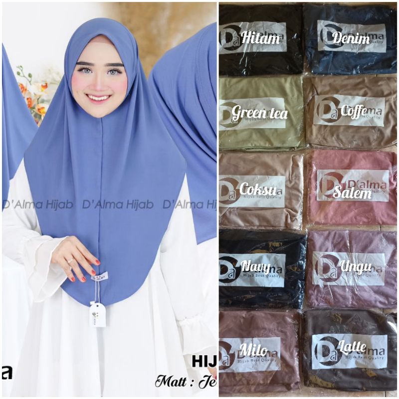 Jual D'alma-Hijab bergo Jilbab instant non pet hijab daily | Shopee ...