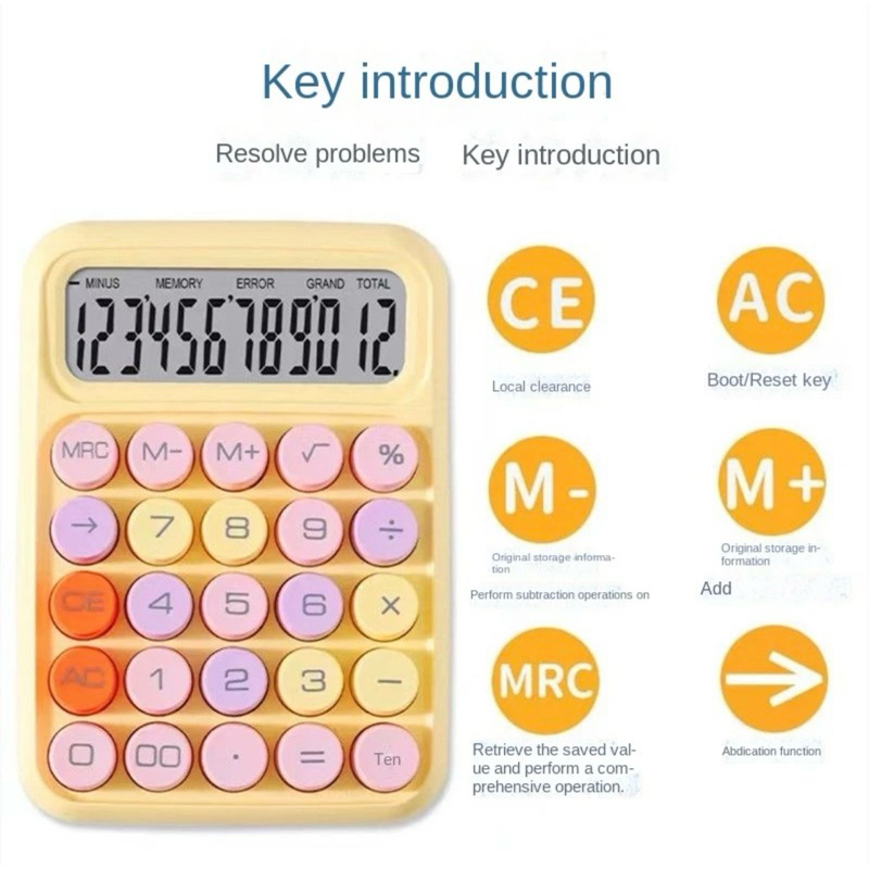 Jual KALKULATOR LUCU KOREA 12 DIGIT DISPLAY BESAR KEYBOARD DOT MEKANIK ...