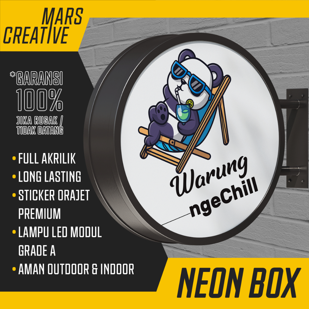 Jual NEON BOX PERSEGI PANJANG Ukuran 30 x 60 cm Bahan Full Akrilik ...