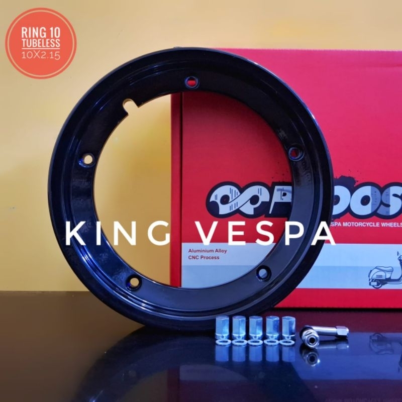 Jual Velg Vespa ring 10 tubeless BROOS black ano Hitam ring 10 sprint ...