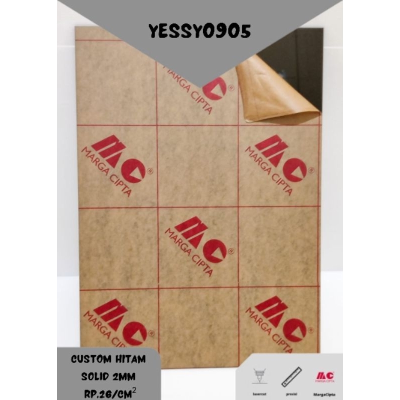 Jual Custom Akrilik Lembaran Marga Cipta Hitam Solid 2mm Rp.26 per cm2 ...