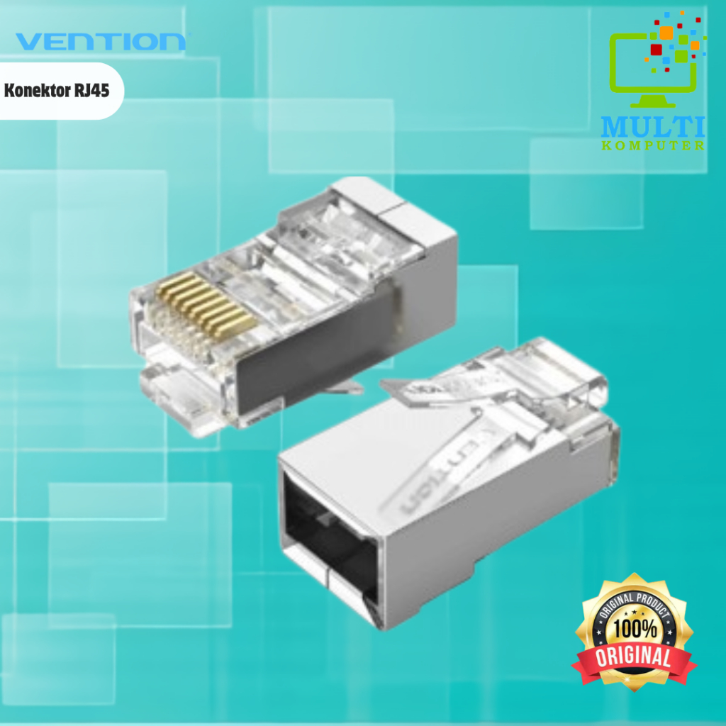Jual Vention IDA 10 Pcs Konektor RJ45 Cat 5e FTP Modular Plug Connector ...