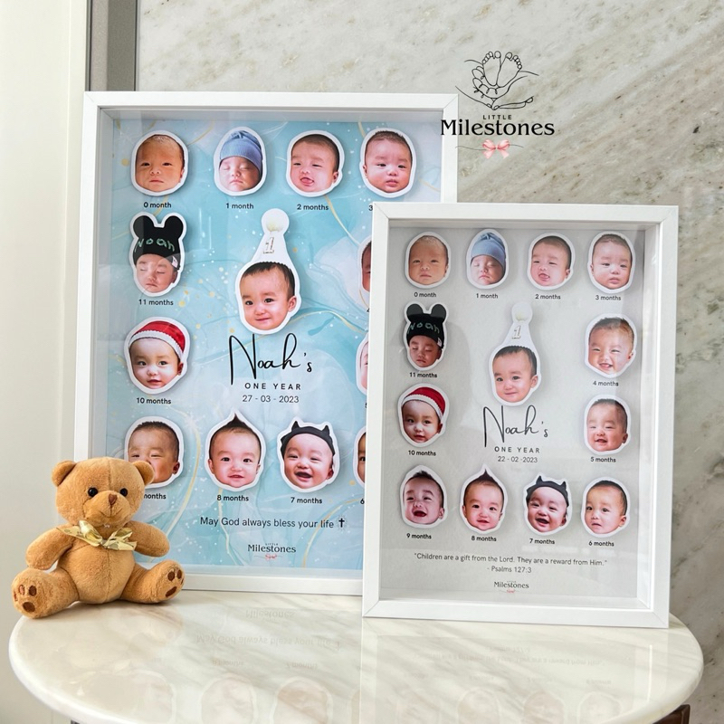 Jual [0-12 MONTHS MILESTONE C] ONE YEAR BABY 3D FRAME | Baby Gift ...