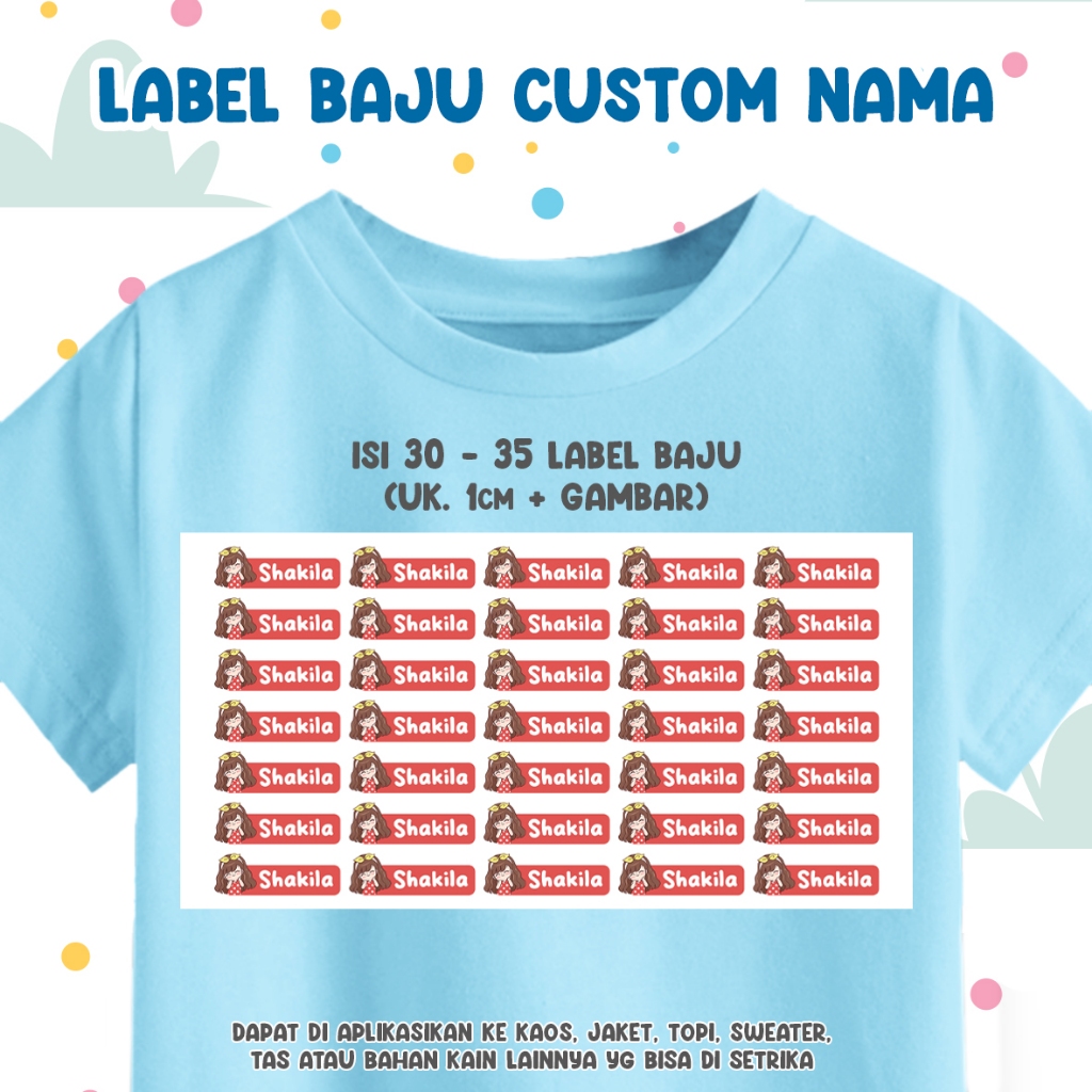 Jual LABEL BAJU SETRIKA - Stiker Kain Label Nama Baju Anak Sekolah ...