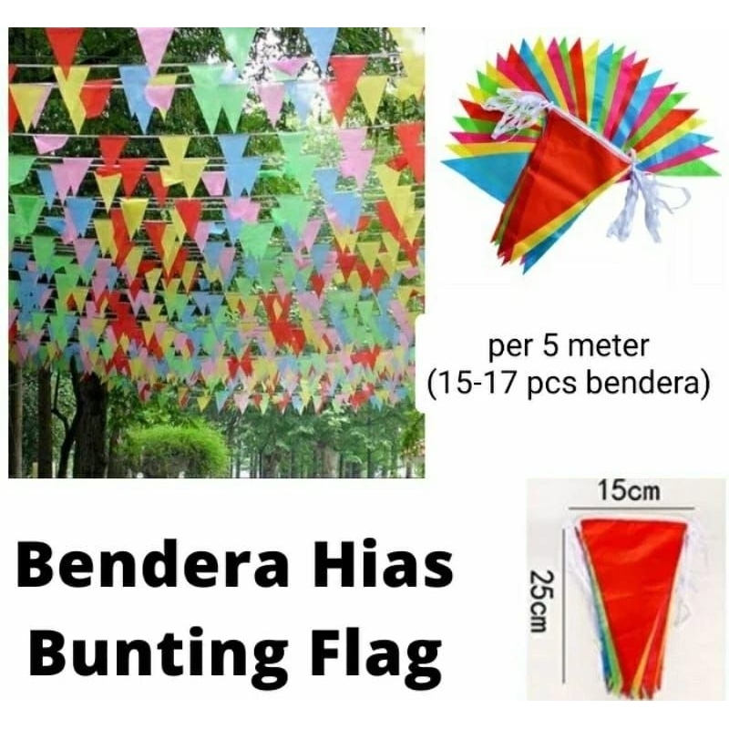 Jual bendera renteng 5 meter/bendera hias/bendera karnaval | Shopee ...