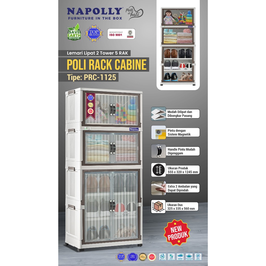Jual LEMARI PAKAIAN CONTAINER BOX NAPOLLY POLICAB LEAMARI SUSUN 5 ...