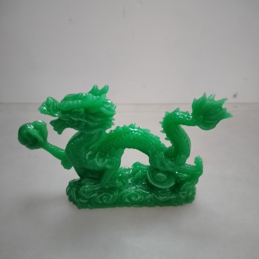Jual patung naga mutiara feng shui giok green dragon | Shopee Indonesia