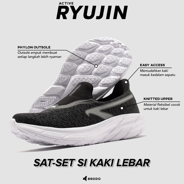 Jual BRODO - Sneakers Slip On Active Ryujin Series Originia Sepatu Lari ...