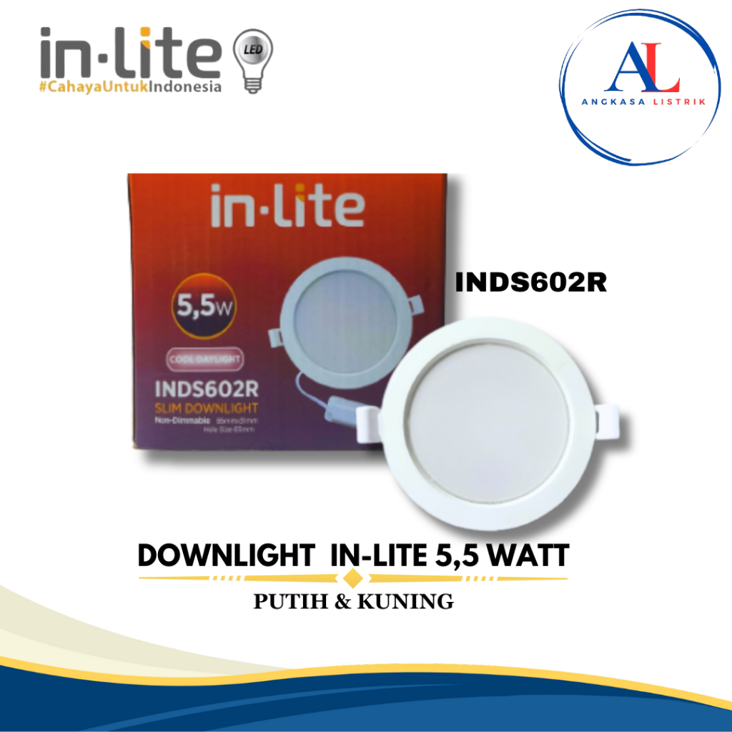 Jual LAMPU LED PLAFON INLITE SLIM DOWNLIGHT 5,5W 5,5 WATT - INDS602R ...