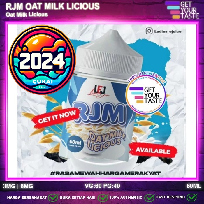 Jual Liquid RJM Oat Milk Licious 60ML by Ladies Ejuice | Shopee Indonesia
