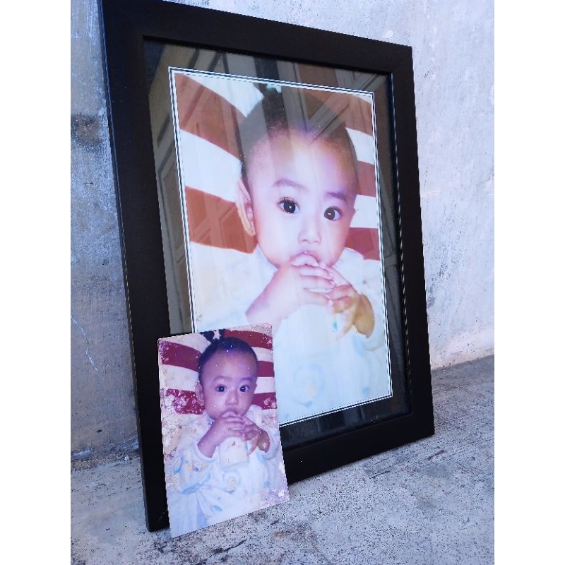 Jual repro foto jadul foto lama include frame minimalis hitam 20x30 ...