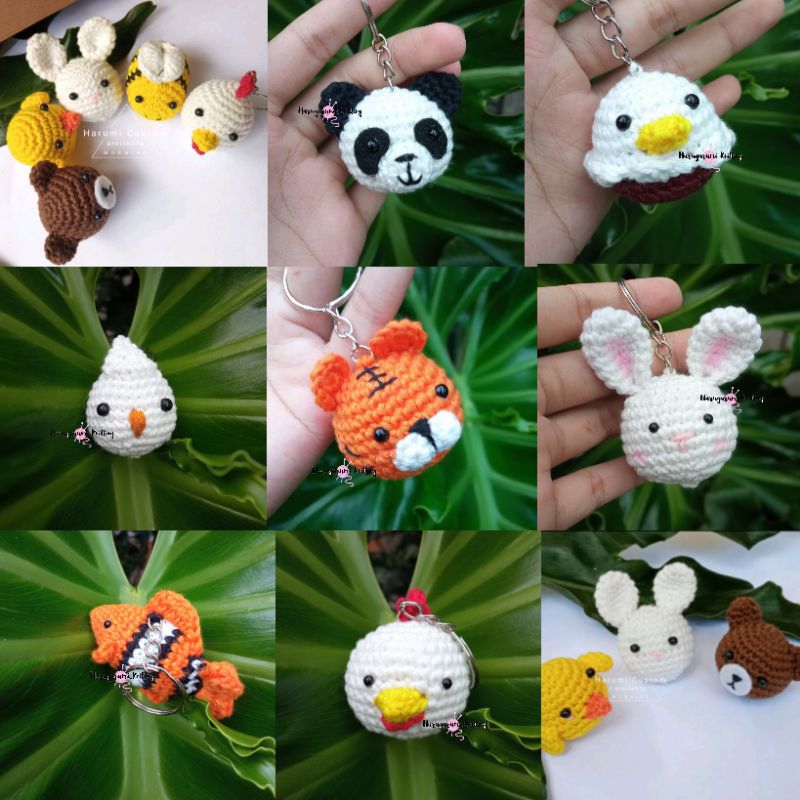 Jual amigurumi ganci rajut kepala hewan animals head | Bisa custom ...