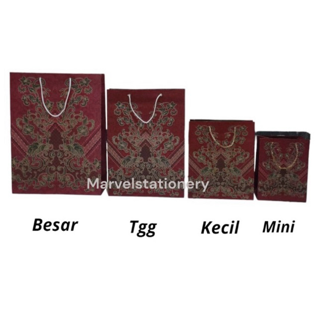Jual Paper Bag Batik perpack isi 12 (4 pilihan ukuran)Paperbag folio ...