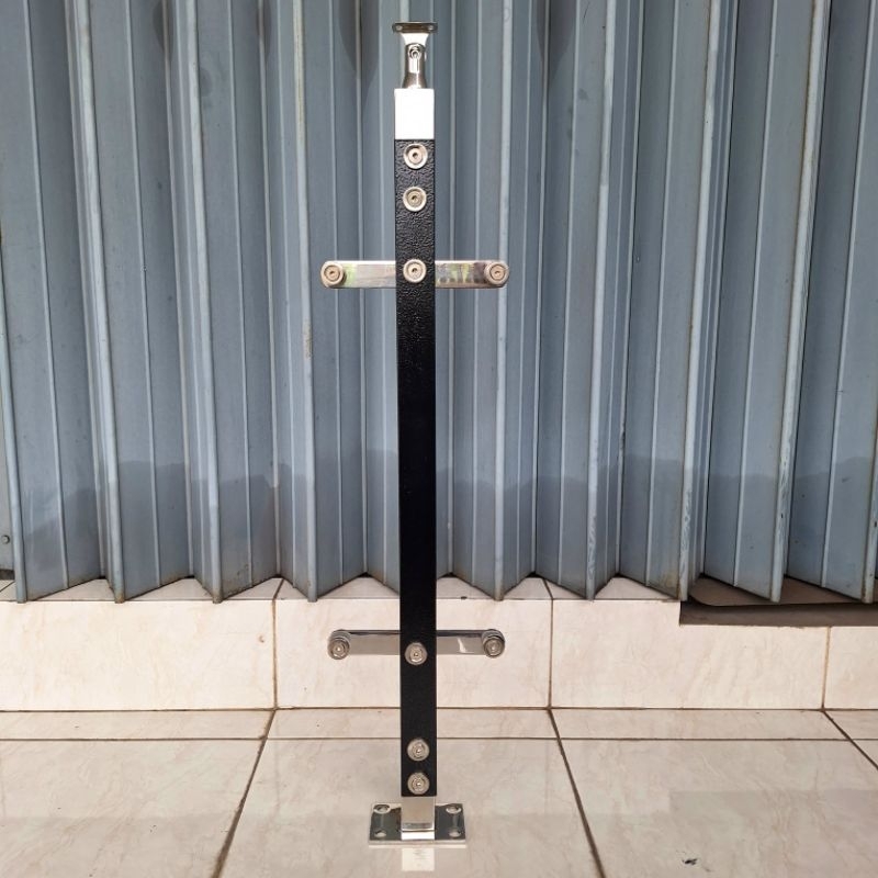 Jual Tiang railing tangga stainless dobel plat besi coating ss304 ...