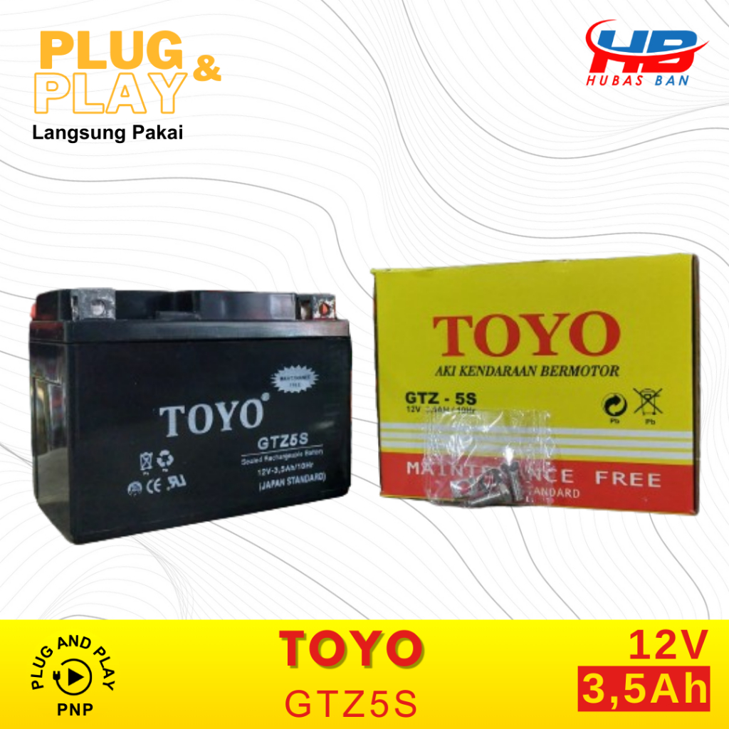 Jual Aki Motor Beat Vario TOYO GTZ5S Accu Mio Soul Xride Revo Supra ...