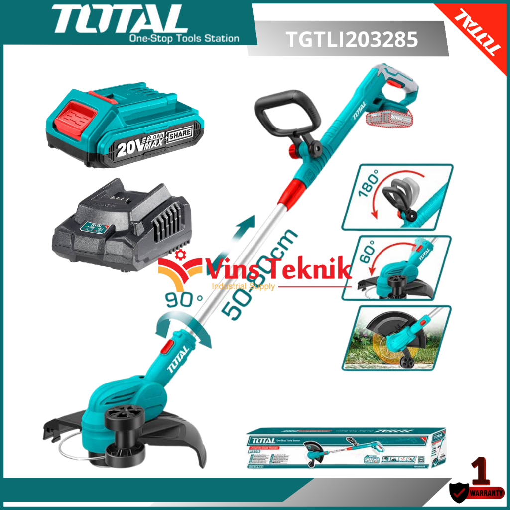 Jual Cordless Grass Trimmer Mesin Potong Rumput Baterai TOTAL ...