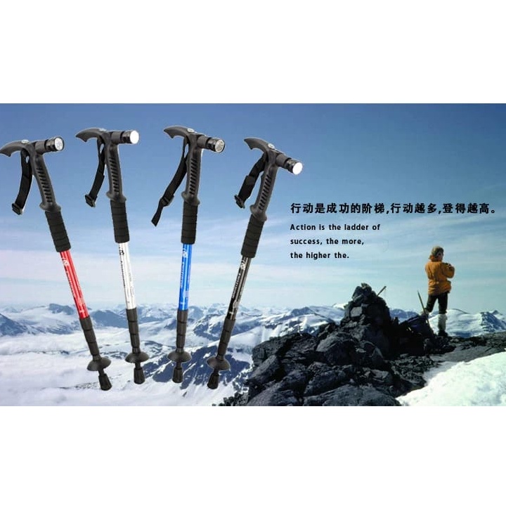 Jual Trekking pole tracking pole tongkat gunung dengan LED dan Kompas ...