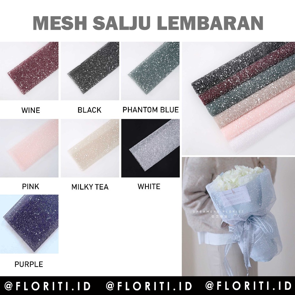 Jual (10 Lembar) Mesh/Jaring Salju Pembungkus Buket Flower Wrapping ...
