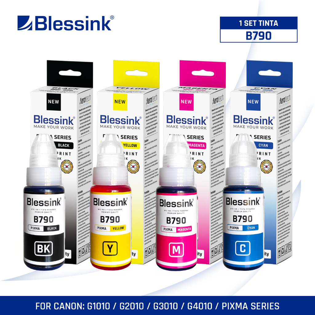Jual 1 Set Tinta Blessink GI 790 High Quality For Printer Canon G1010 G2010 G3010 G4010 | Shopee ...
