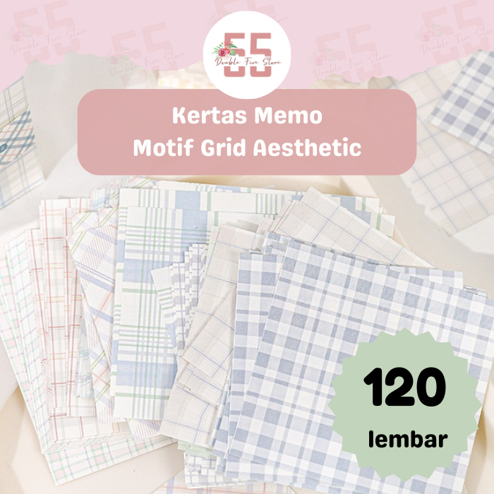 Jual Memo Motif Grid /Memo Pad Motif Kotak-Kotak / Kertas Memo ...