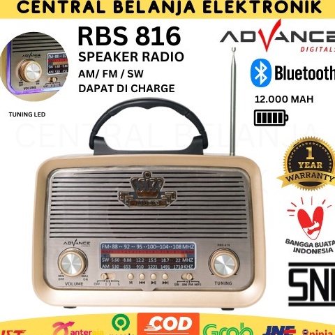 Jual KODE V98F RADIO JADUL VINTAGE ADVANCE RBS 816 RADIO BLUETHOOTH ...