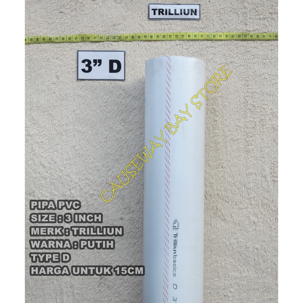 Jual Pipa PVC 3 INCH TYPE D PANJANG 15CM TRILLIUN | Shopee Indonesia
