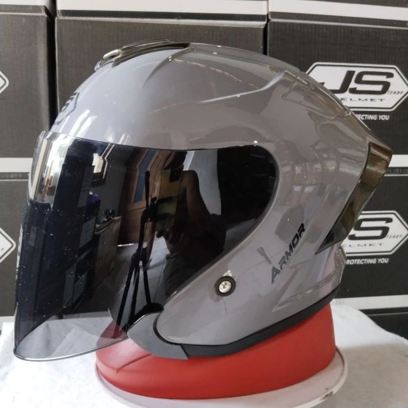 Jual HELM HALF FACE JS ARMOR SOLID (GORILLA GLOSY) | Shopee Indonesia