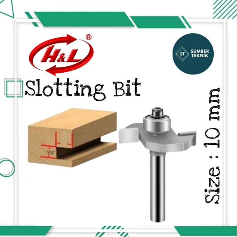 Jual HL H&L Slotting Mata Router Sloting Bit Profil Kayu Trimmer 10 mm ...