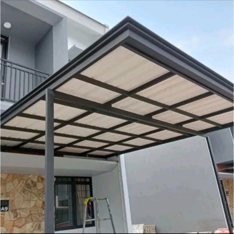 Jual kanopi besi holo galvanis atap alderon singgle+ talang air depan ...