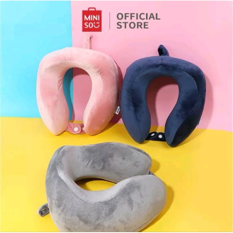Jual Official BALI MINISO Bantal Leher Comfortable Memory Foam U-shaped ...