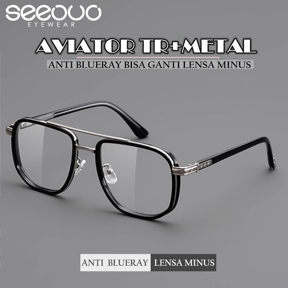 Jual Seeouo Kacamata Antiradiasi Blueray Model Aviator Kotak Retro ...