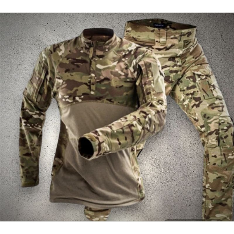 Jual SET Kaos + Celana BDU combat tshirt shirt woodland camo multicam army kaos baju kemeja dan ...