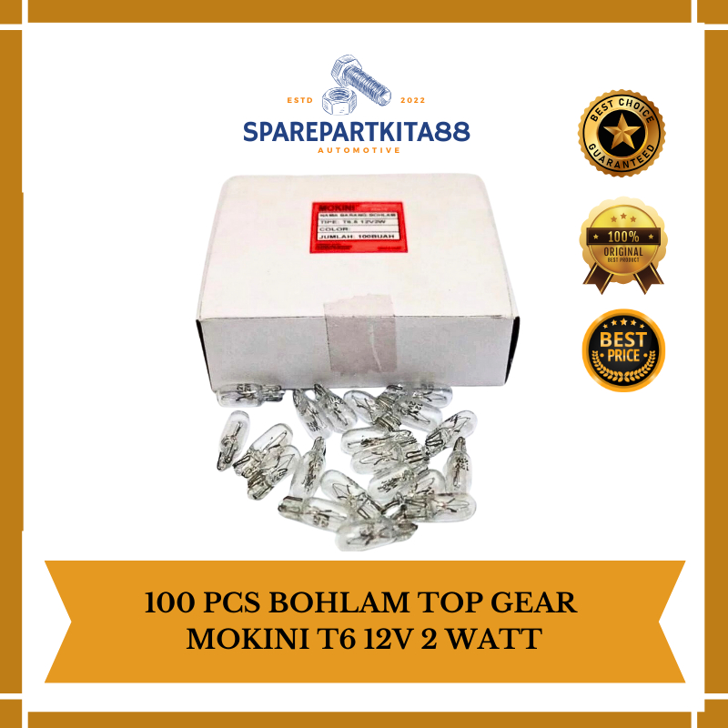 Jual 100 PCS BOHLAM TOP GEAR MOKINI T6 12V 2 WATT | Shopee Indonesia