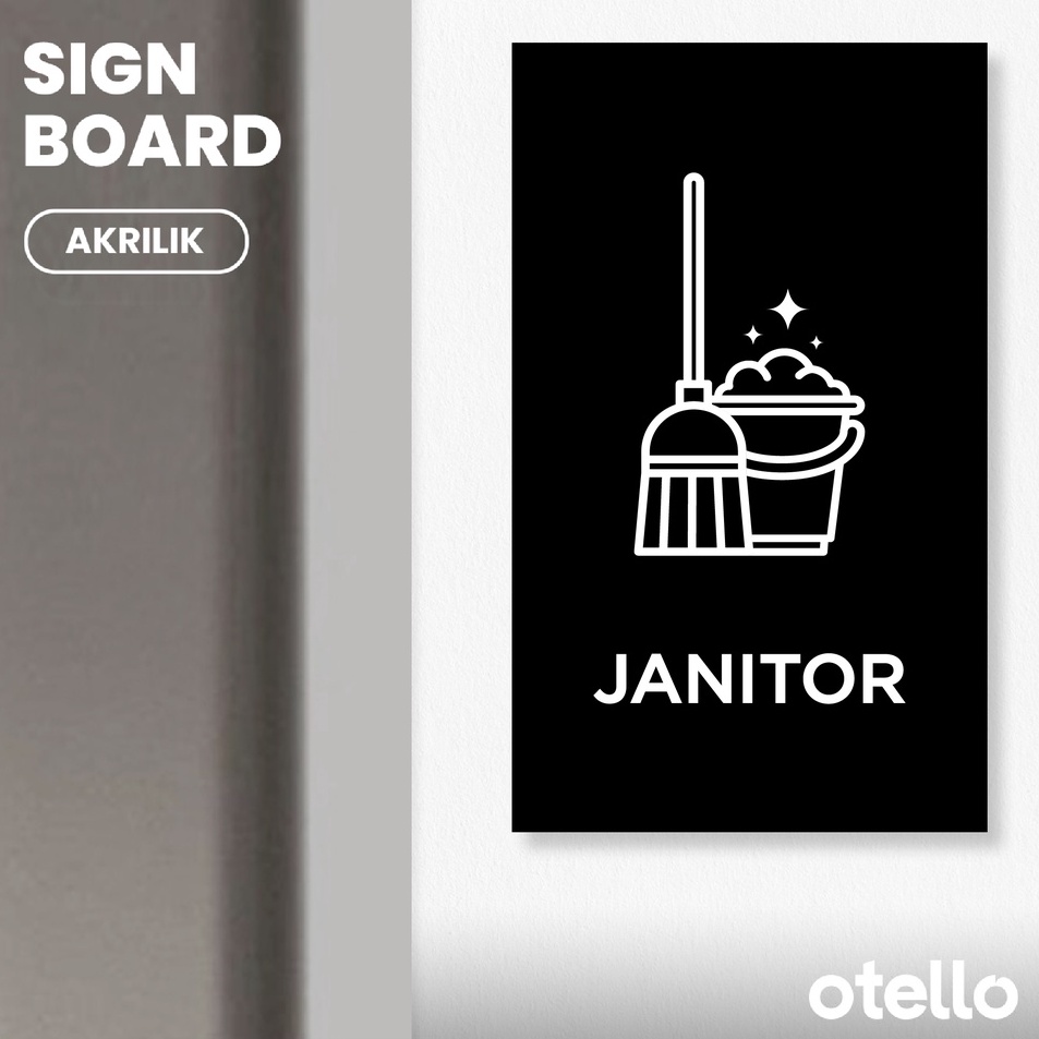 Jual Serba Murah Otello Sign Janitor Papan Nama Ruang Tanda Label ...
