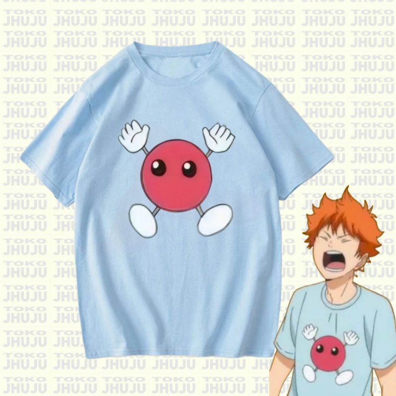 Jual Kaos Katun Sablon Anime Haikyuu Shoyo Hinata Cosplay Emot Bola ...