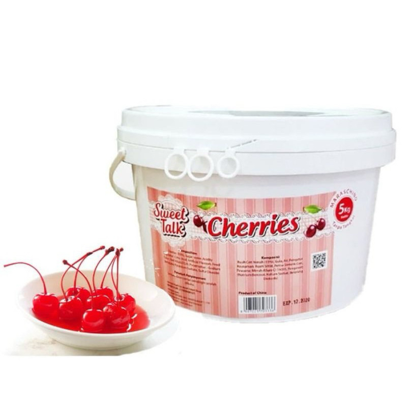 Jual Cherry Tangkai Merah Royal 5 KG - Red cherries sweet talk 1 pail ...