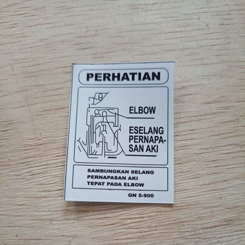 Jual sticker PERHATIAN ELBOW SELANG PERNAPASAN AKI honda universal ...