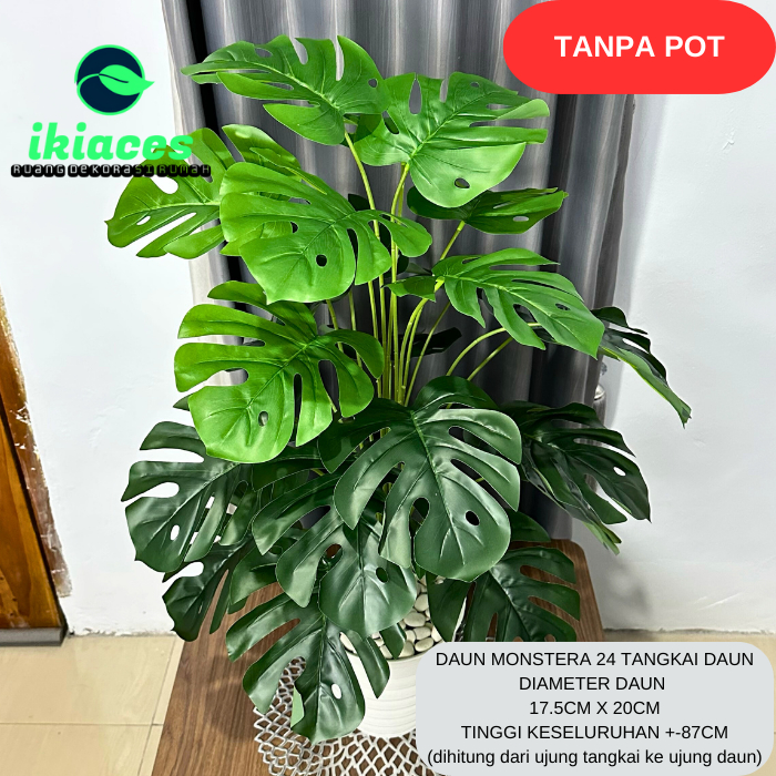 Jual DAUN MONSTERA JUMBO PLASTIK 24 DAUN MONSTERA ARTIFISIAL DEKORASI ...