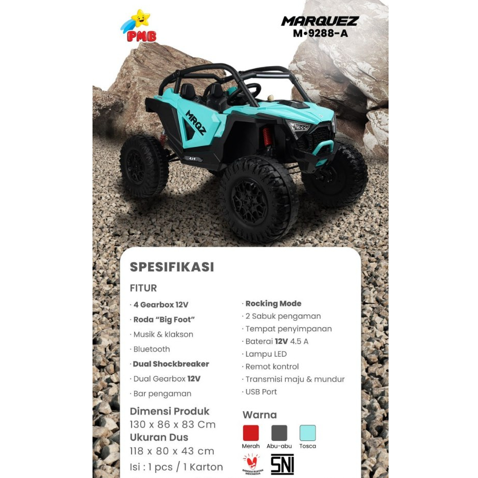 Jual MOBIL ACCU / AKI ANAK PMB MARQUEZ M9288 A | Shopee Indonesia