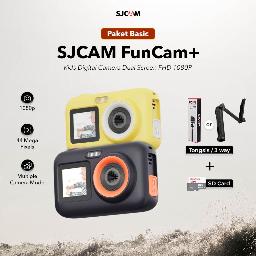 Jual SJCAM FunCam+ Kids Digital Camera Dual Screen FHD 1080P - PAKET ...