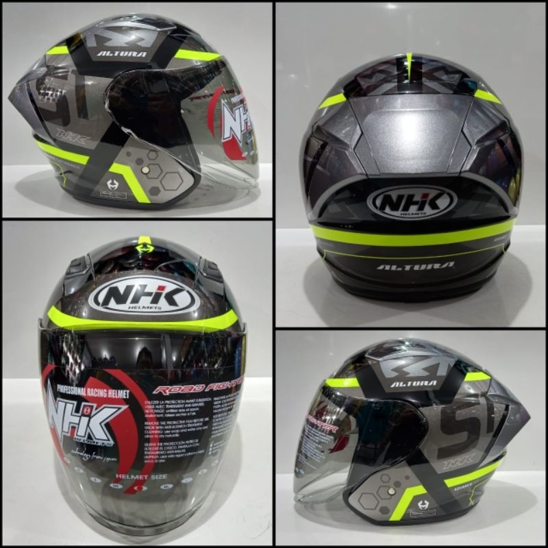 Jual HELM HALF FACE NHK R1 ELITE ALTURA CORAK BLACK/YELLOW | Shopee ...