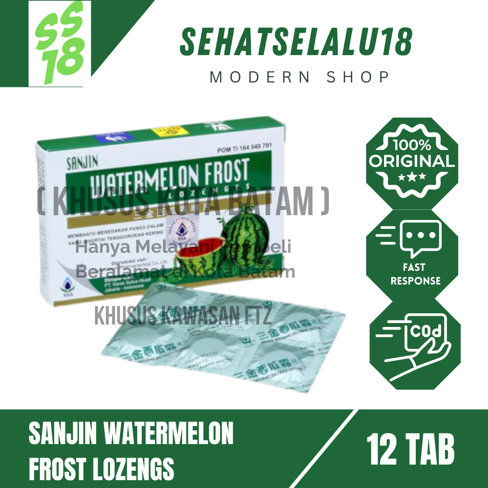 Jual Sanjin Watermelon Frost Lozenges (三金西瓜霜喉片) - Obat Sakit ...