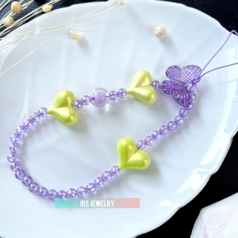 Jual Phone Strap Beads Ungu Series/ Tali Lanyard Handphone Manik Pita ...