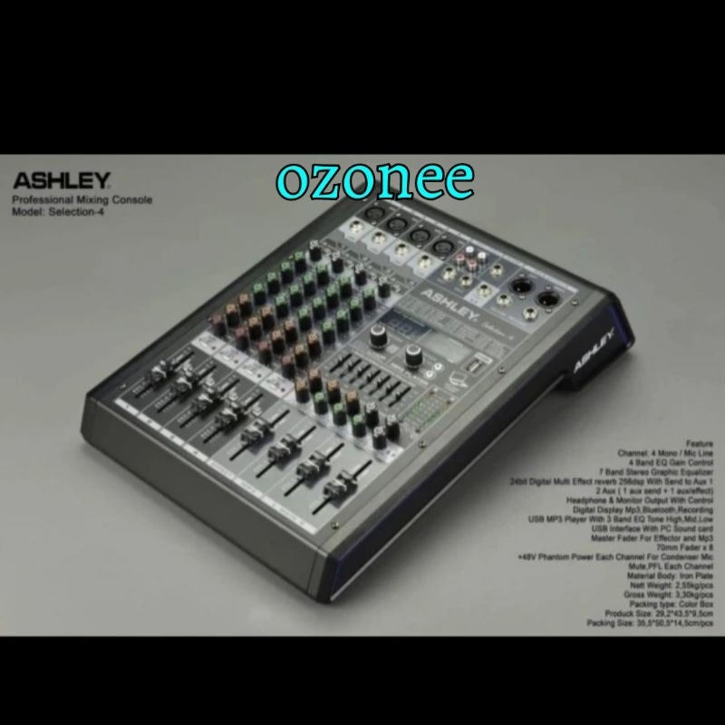 Jual Mixer Audio Ashley Selection 4 Original 4 Channel Bluetooth Recording | Shopee Indonesia