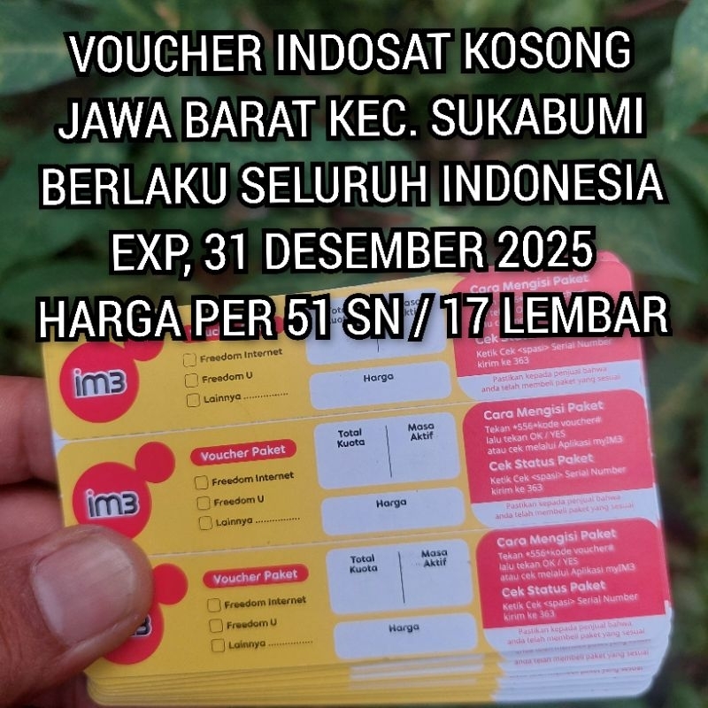 Jual Voucher I_Sat Kosongan Harga per 17 lembar atau 51 SN | Shopee ...