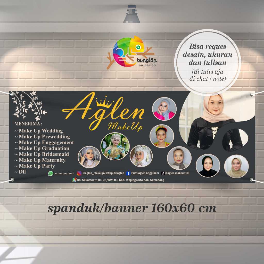 Jual Spanduk Banner Salon Make Up Free Custom Desain | Shopee Indonesia