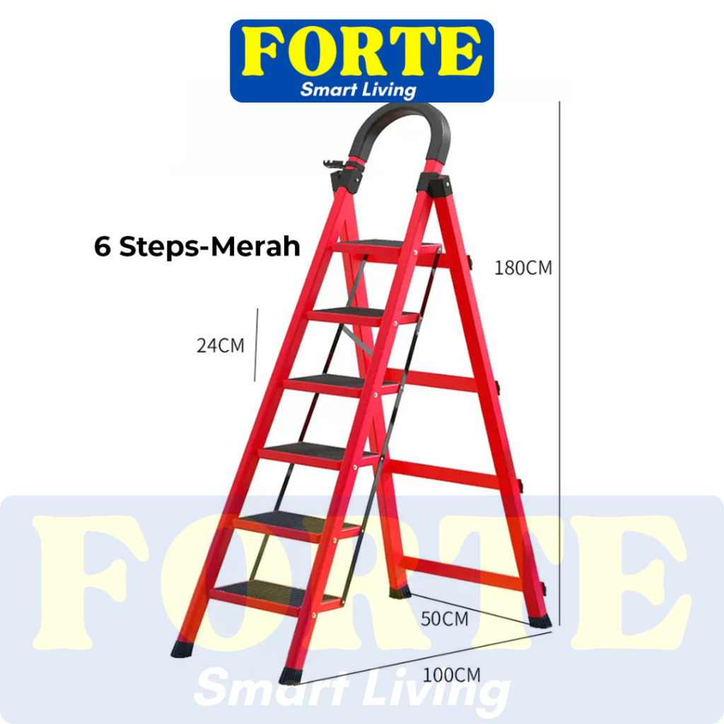 Jual Tangga Rumah Lipat Tangga Besi Lipat 3/4 Step Household Steel Ladder/ Tangga Lipat ...
