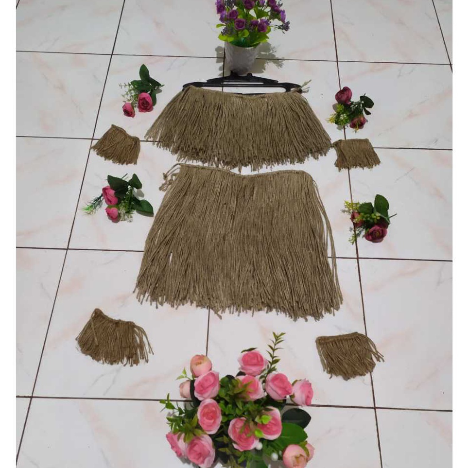 Jual KODE P37X Baju anak setelan adat papua rok rumbai goni | Shopee ...