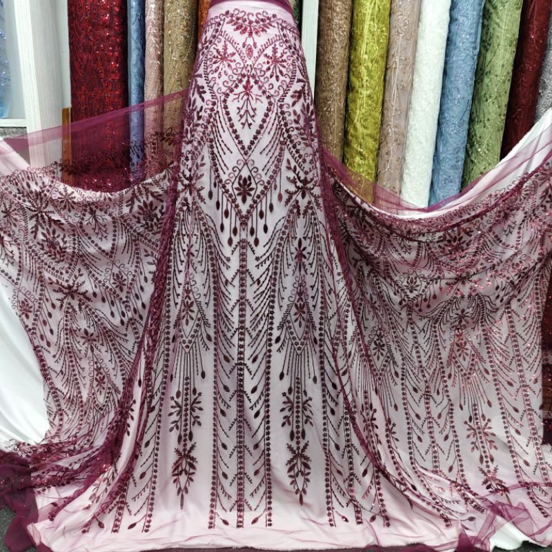 Jual PUSAT TEXTILE - BAHAN KAIN KEBAYA PREMIUM FULL PAYET SQUINN ...