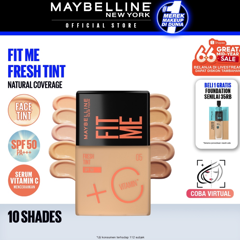 Jual KODE A86H Maybelline Fit Me Fresh Tint 3 IN 1 3ml Skin Tint ...